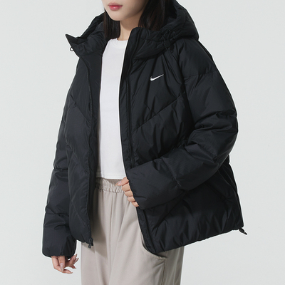 NIKE耐克黑色羽绒服女士2026春季新款运动服休闲外套保暖HV5236