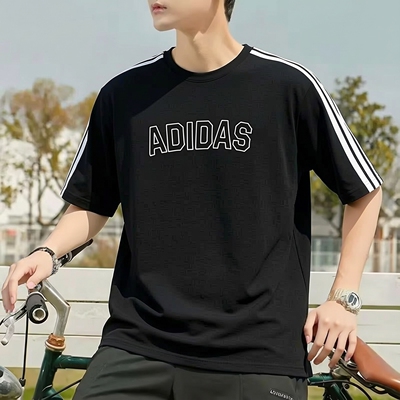 Adidas阿迪达斯夏季短袖T恤男装运动半袖休闲宽松圆领上衣KB9135
