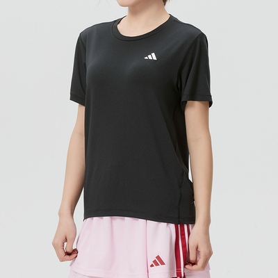 Adidas阿迪达斯女装短袖T恤26春季新款休闲跑步半袖运动服KU8737