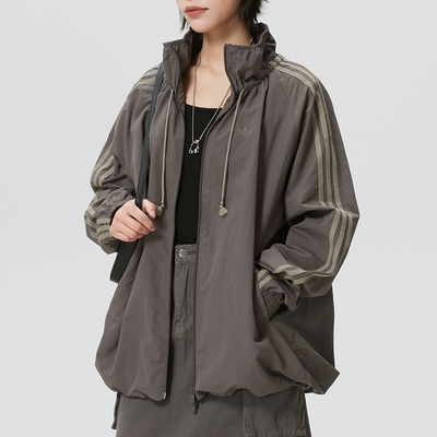 阿迪达斯三叶草女装梭织夹克外套2026春季新款休闲运动服KR2625