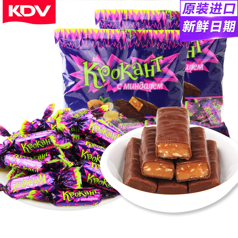 新货KDV俄罗斯紫皮糖500g*2进口巧克力夹心混合喜糖果零食批发_虎窝淘