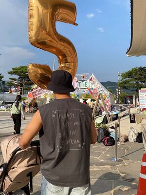 韩国代购东大门男装潮流字母破洞水洗宽松无袖T恤小众背心TS5972
