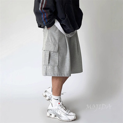 魔吉达韩国代购男装MODS工装折叠单掐褶百慕大阔腿五分短裤PT3276