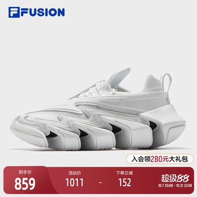 FILA FUSION斐乐潮牌SAWTOOTH未来潮鞋男2025秋新款锯齿鞋跑步鞋