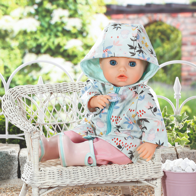 zapf夏芙baby annabell仿真娃娃43cm配件衣服雨衣雨鞋靴子背带裤