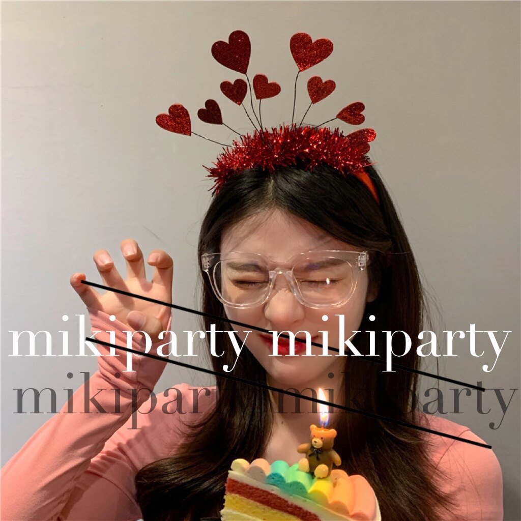 韩国新款情人节发箍头饰毛毡布爱心头箍生日派对聚会装饰帽子