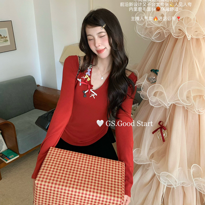 GS.GOOD START-成焦点～冬季纯欲别致设计感蝴蝶结磨毛小衫G6900X