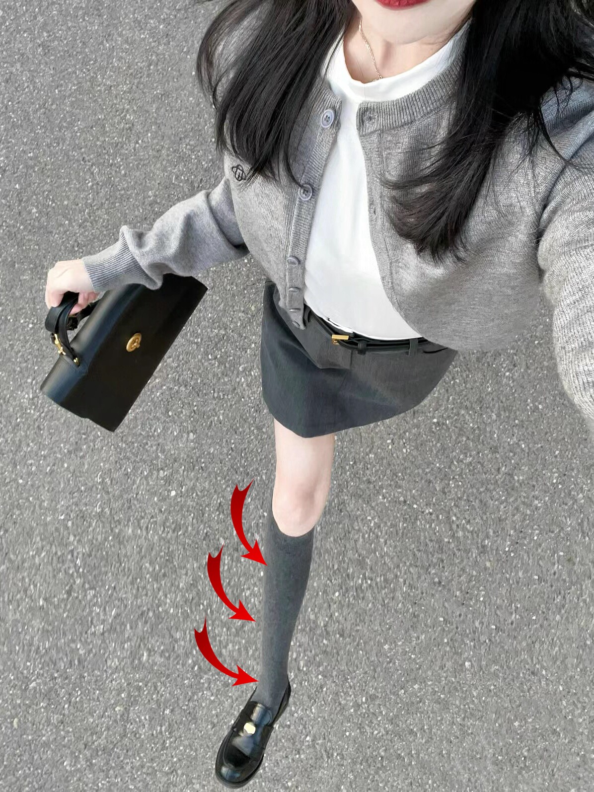 灰色长筒袜子女瘦小腿压力及膝袜日系ins学院风堆堆袜显瘦中筒袜