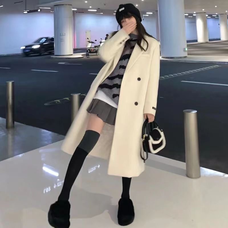 春秋过膝袜安排!韩国黑灰色拼接袜子女中长网红高筒过膝长大腿袜