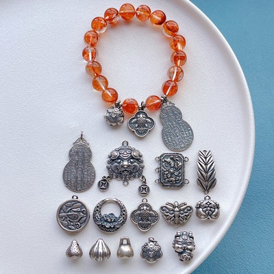 老银饰配件吊坠手牌挂坠diy手链