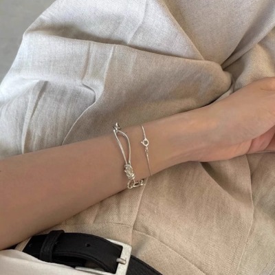 oldframe女银百搭纯银手链