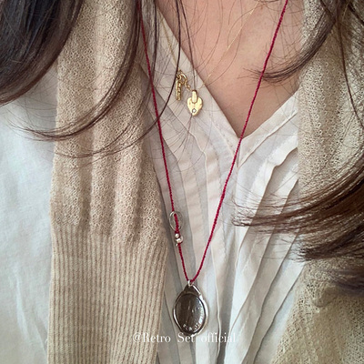 mars2518k金银水波女锁骨链项链