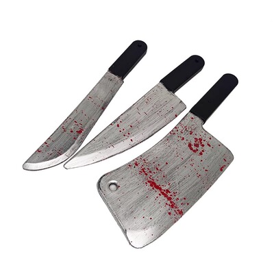 万圣节装饰品COS武器塑料玩具鬼屋密室脱逃仿真菜刀演出整蛊装扮