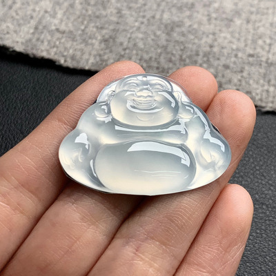 天然A货缅甸翡翠 佛公 尺寸 : 27.4-36.2-3.7