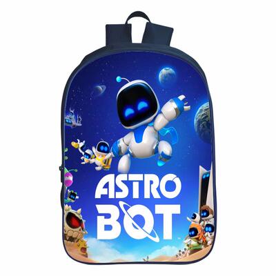 印花Astro Bot 宇宙机器人幼儿园儿童书包1至5年级小学生背包