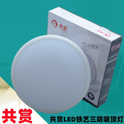 共赏照明LED三防铁艺铁材超薄吸顶灯圆形卫生间阳台过道灯新款灯1