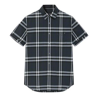 YPUT男装宽松韩版休闲商务短袖格子衬衫外套 YHG223016C