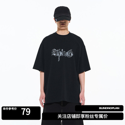 blindnoplan短袖印花T恤下摆