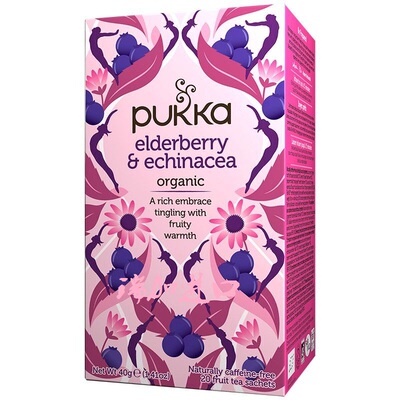 新品包邮加拿大Pukka帕卡接木骨紫锥花水果茶20包多种口味