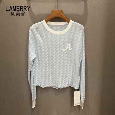 LAMERRY | 朗美睿 女装 正品折扣 26春 蓝色长袖针织衫 LWLS3Z026