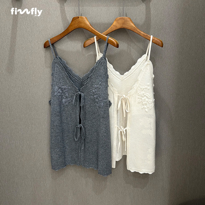 FIZZFLY | 设计师品牌 25秋装 蕾丝边 吊带 针织衫 马甲 背心
