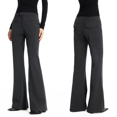 极简修身显瘦喇叭裤百搭插袋休闲