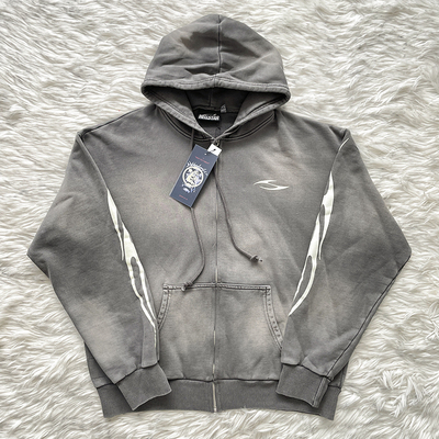Hellstar Studios Zip Up Hoodie 拉链洗水纯棉连帽卫衣
