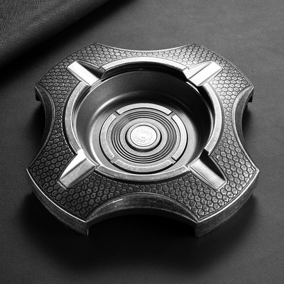 茄龙金属复古雪茄烟灰缸四口径