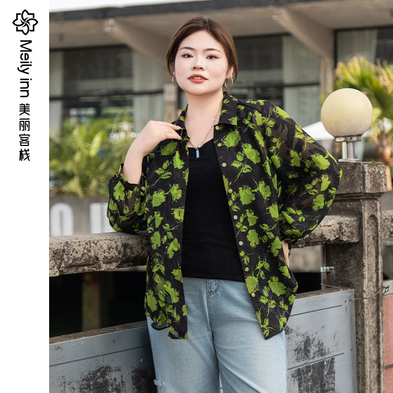 【森林】美丽客栈老钱风大码胖mm雪纺衬衫女九分袖国风新中式上衣