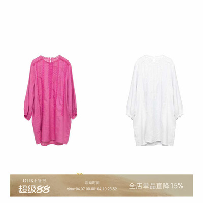 GKE/谷可TQ8071时尚亚麻连衣裙