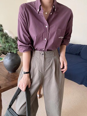 长袖宽松洋气衬衫女上衣秋季潮