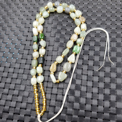 玉石挂件绳新疆和田玉随型珠挂件绳白玉多宝珠挂件绳珠链绳毛衣链