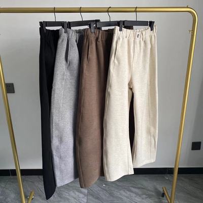 现货 版型超棒 加厚820g cay元面料垂感斜纹加厚羊毛弯刀阔腿裤p3