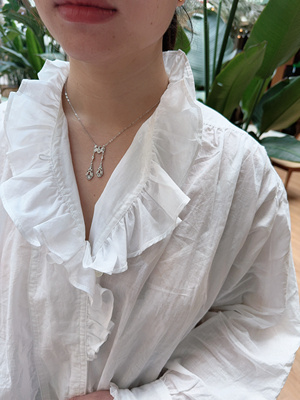 锁骨链925vintage法国银链女银