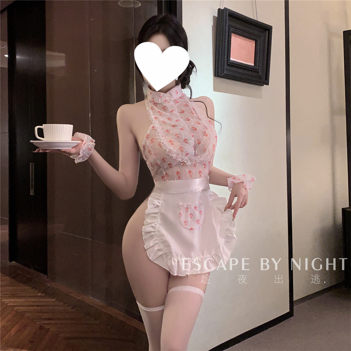 蔷薇心跳 小胸可爱女仆厨娘围裙纯欲扮演制服套装qqny 趁夜出逃