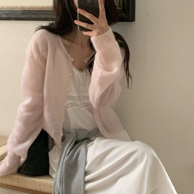 韩国vergamot베르가못2025秋季新款时尚百搭宽松显瘦针织开衫