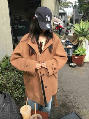 Form韩国东大门awear26秋季新款女装时尚气质百搭翻领毛呢外套女