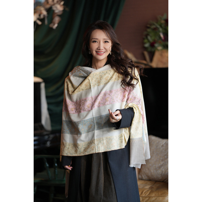 NagarNan-Pashmina 藤蔓设计款克什米尔手工披肩