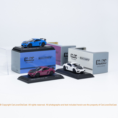 迷你切 1:64 保时捷Cayman GT4RS-2022-三款色 汽车模型收藏摆件