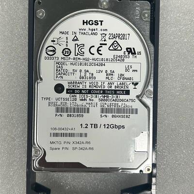 NetApp X342A-R6 1.2T 12G SAS硬盘108-00432 FAS2750/FAS2650拆