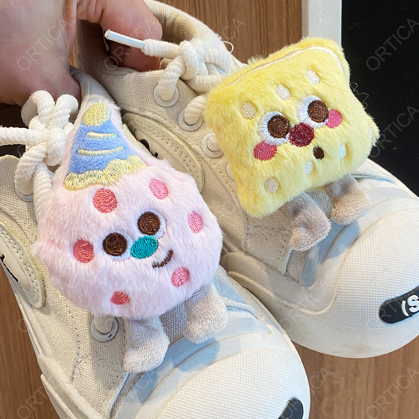 可爱卡通毛绒鞋带扣可拆卸DIY趣味搞怪鞋花鞋子装饰品适配粗鞋带