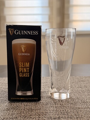 国现实拍日本进口GUINNESS健力士专用SLIM PINT啤酒杯