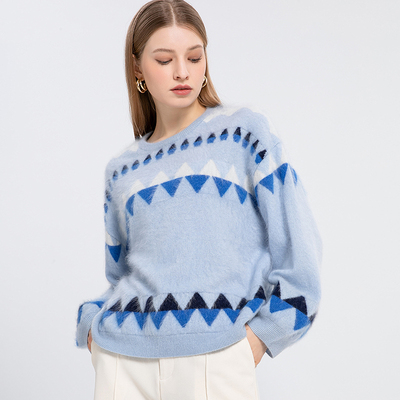 长袖灯笼袖圆领甜美羊绒拉毛拉绒