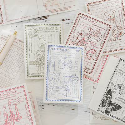便签本留言纸轻复古兔子小熊手账
