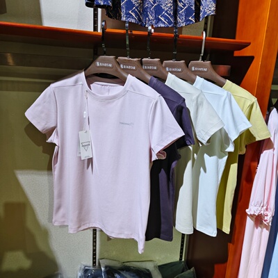 纤丝鸟6084新款凉感棉短袖T恤女2026春夏薄款圆领运动休闲上衣女