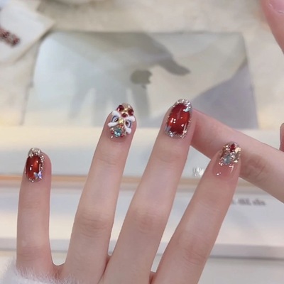 万事大吉红灯笼手工新年穿戴甲