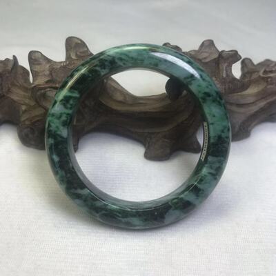 天然缅甸a货翡翠老坑俏色玉镯子