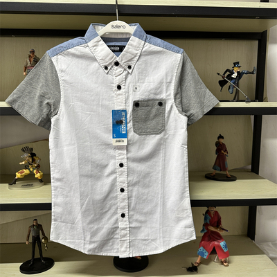 班尼路夏季新品IPZ 男青年潮流百搭纯棉贴袋短袖翻领衬衫38604009