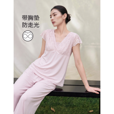 思莉太太带胸垫睡衣女士夏季新款