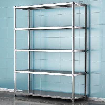 Stainless steel kitchen shelving floor shelves storage rack_虎窝淘